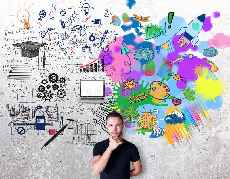 Creative and Analytical Thinking Concept Stock Illustration ...