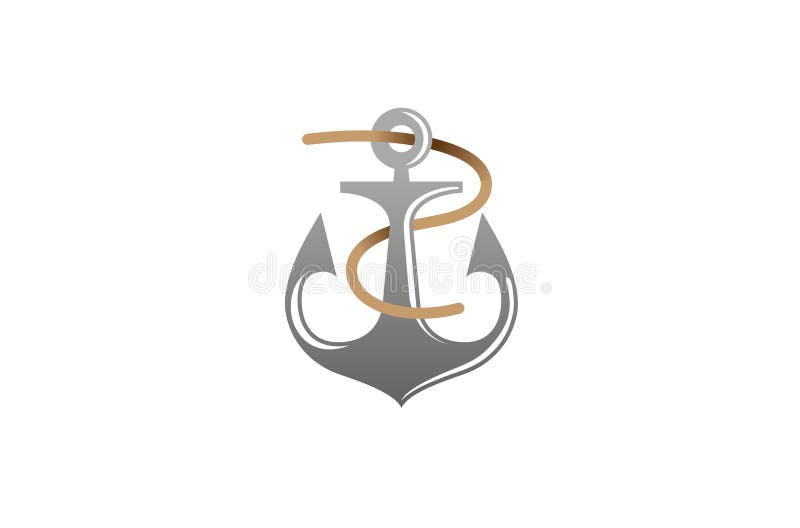 Creative Anchor Rope Logo stock vector. Illustration of iron - 126929118