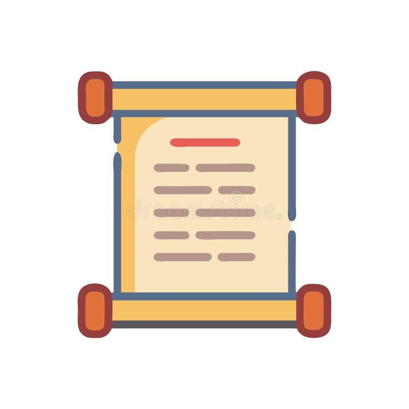 Creative Ancient Scroll Icon for Literature Stock Illustration ...