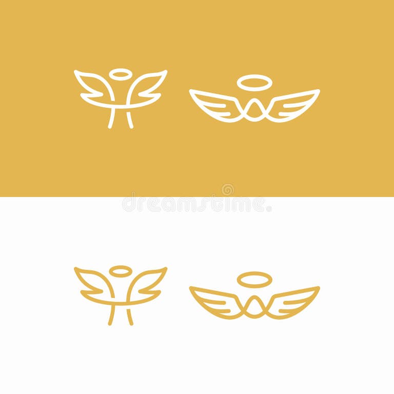 Creative and Unique Angel Wing Logo Design Template Stock Illustration ...