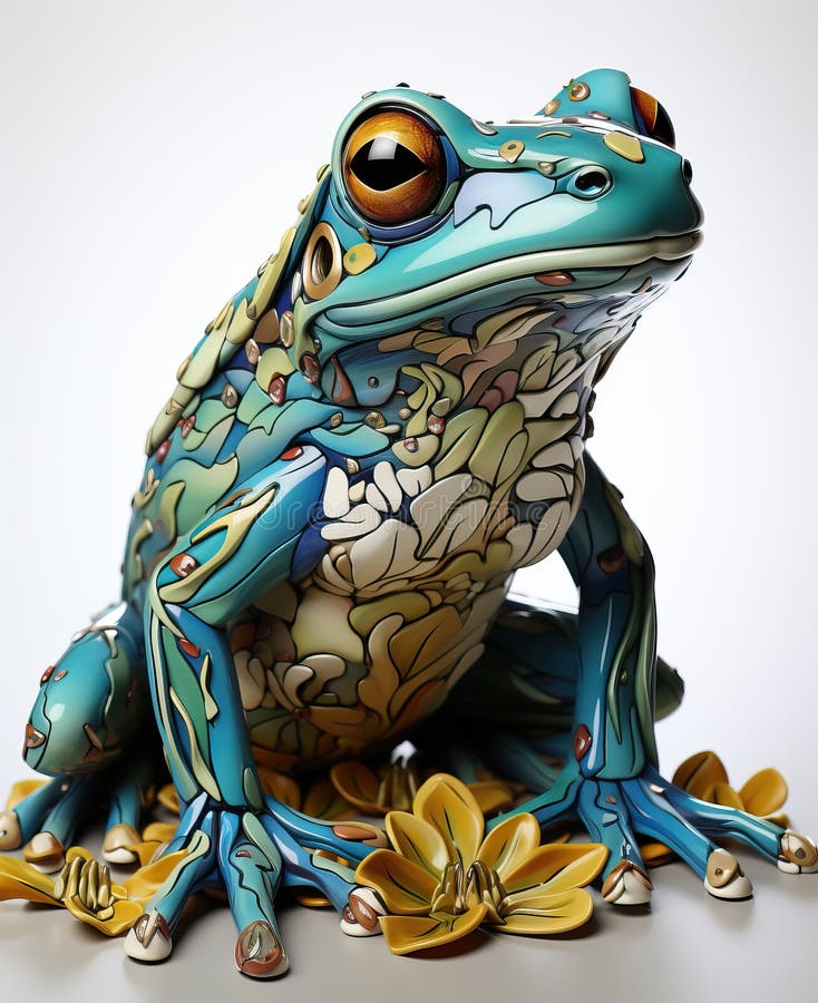 Creative Animal Concept, Creative Frog in Color. Stock Illustration ...