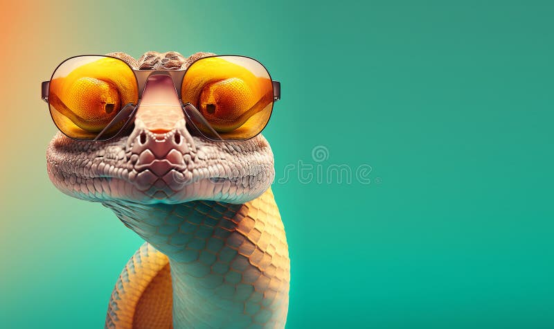 Snake with glasses stock illustration. Illustration of animal - 15937527