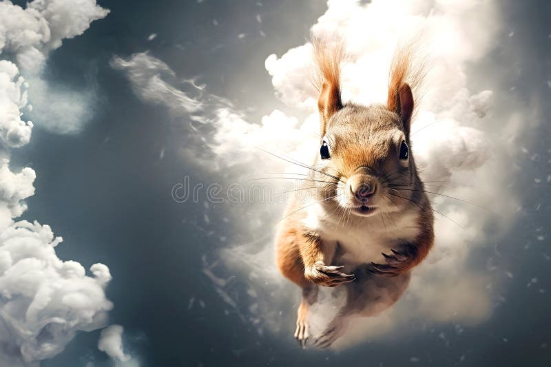Squirrel Surround with Swirl Smoke. Dynamic Composition and Dramatic ...