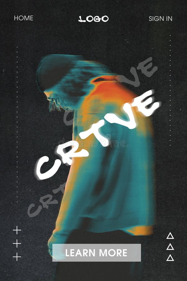 Creative App Interface. Glitch-style Motion Blur Effect on Man in ...