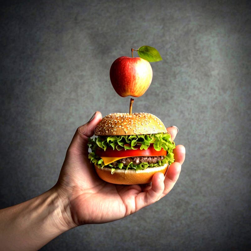 The Creative Apple Burger – a Fresh and Healthy Twist Stock Photo ...