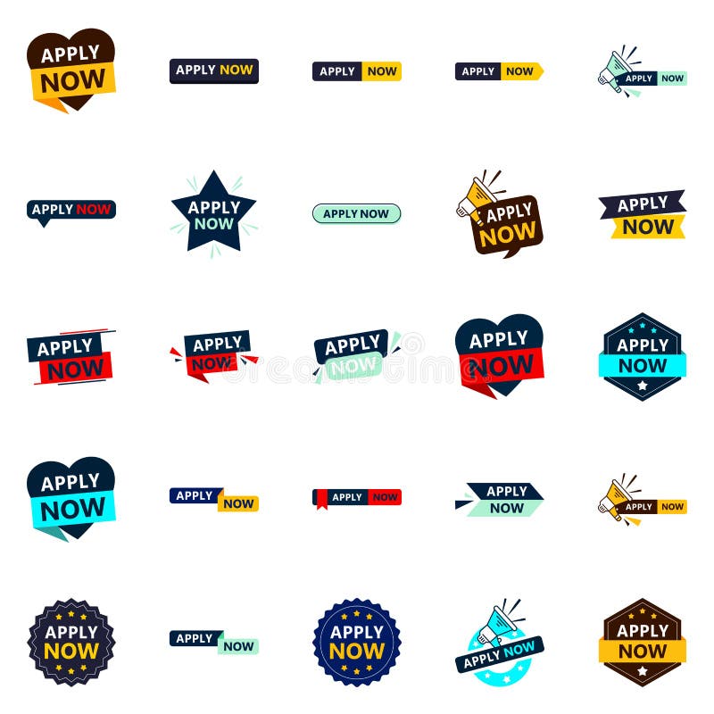 25 Creative Apply Now Banners To Help You Stand Out Stock Vector ...