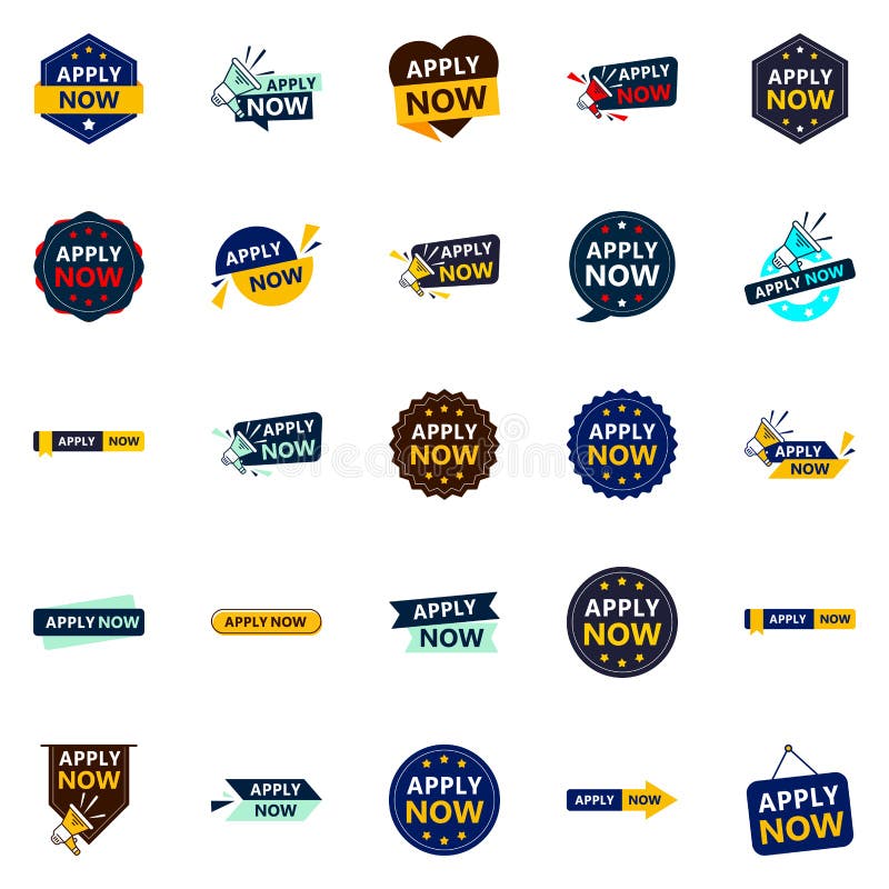 25 Creative Apply Now Banners To Help You Stand Out Stock Vector ...