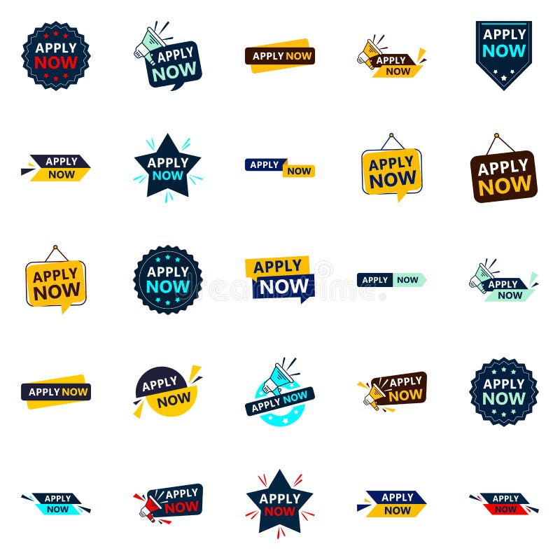 25 Creative Apply Now Banners To Help You Stand Out Stock Vector ...