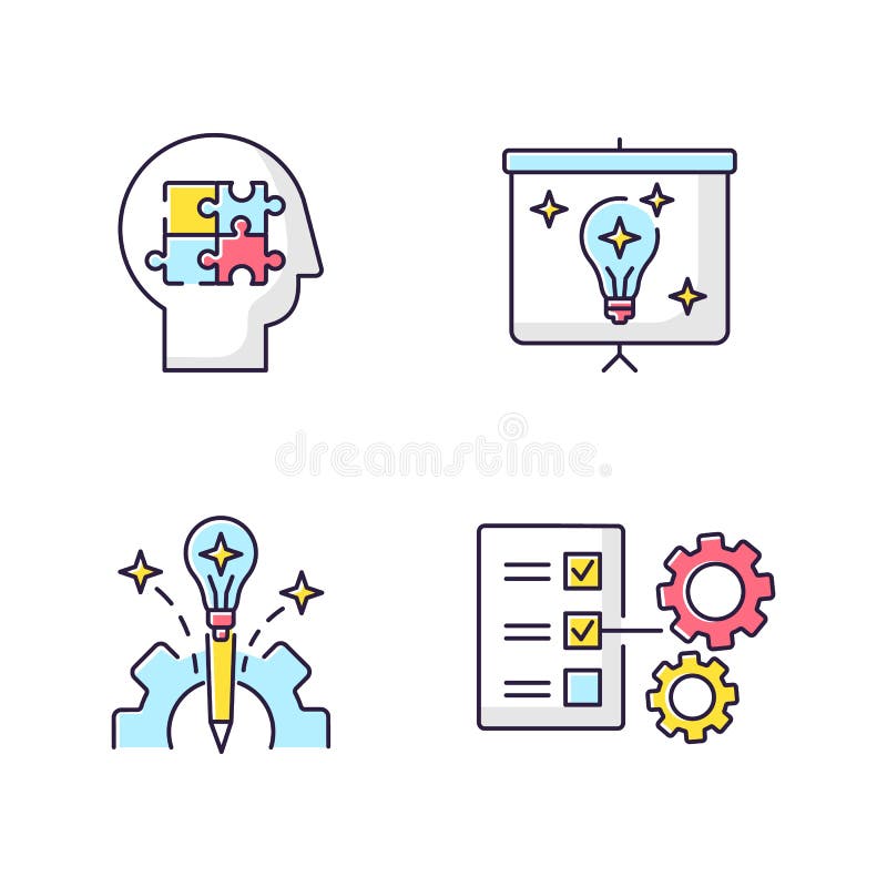 Creative Approach RGB Color Icons Set Stock Vector - Illustration of ...