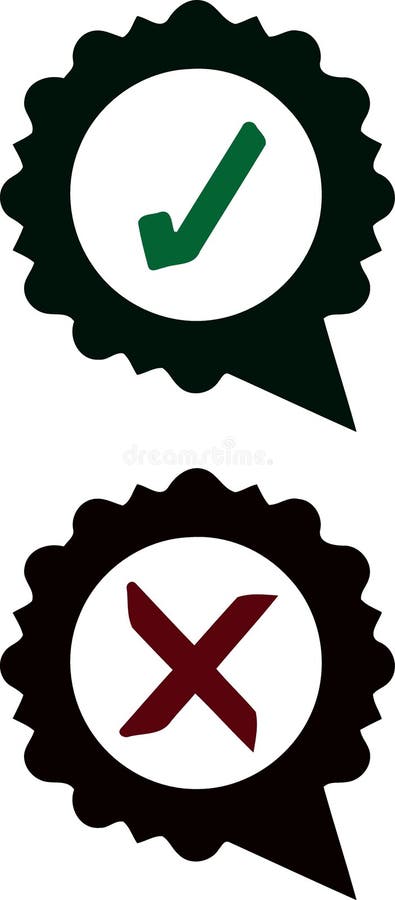 Creative Approval and Disapproval Icons Stock Vector - Illustration of ...