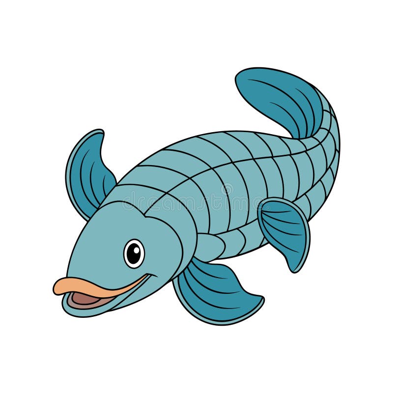 Creative Arapaima Coloring Animal Illustration Stock Illustration ...