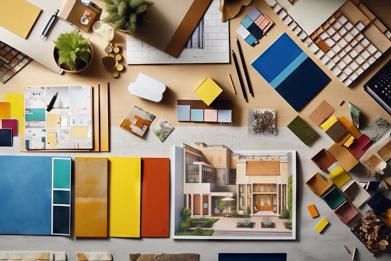 Creative Architect Moodboard Composition with Samples, Flat Lay ...