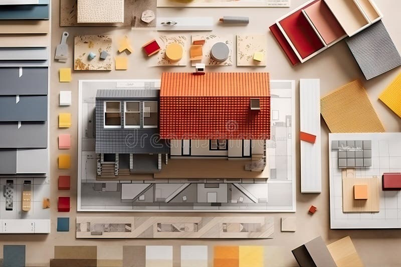 Creative Architect Moodboard Composition with Samples, Flat Lay ...