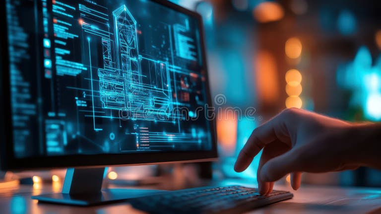 Creative Architectural Design, Drawing Blueprints on Computer Using Cad ...