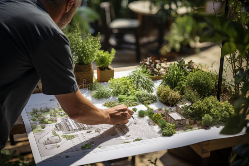 Creative Architectural Planning Designing a Garden Layout with Lush ...