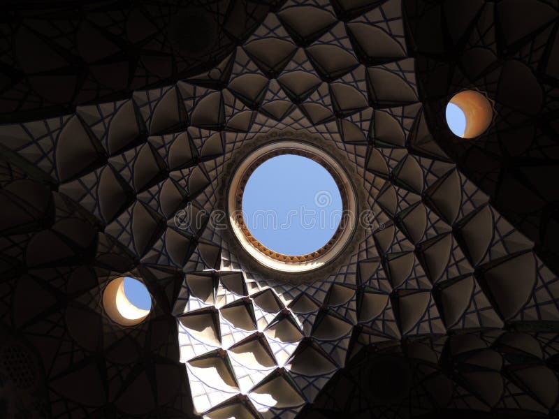 Creative Architecture Ceiling Mosaic Design in Kashan, Iran Stock Photo ...