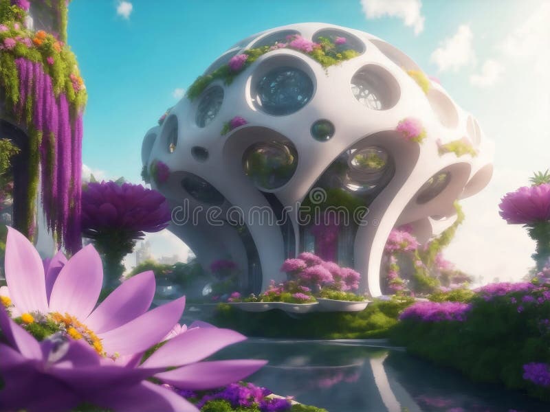 Creative Architecture Futuristic Design, Generative AI Illustration ...