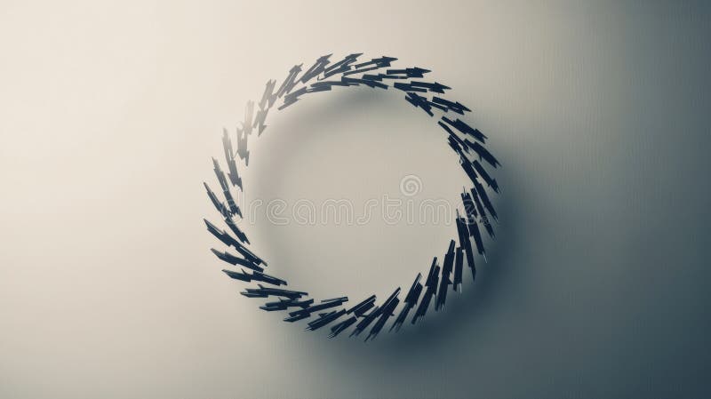 Creative Arrangement of Arrows Forming a Circular Pattern on a Light ...