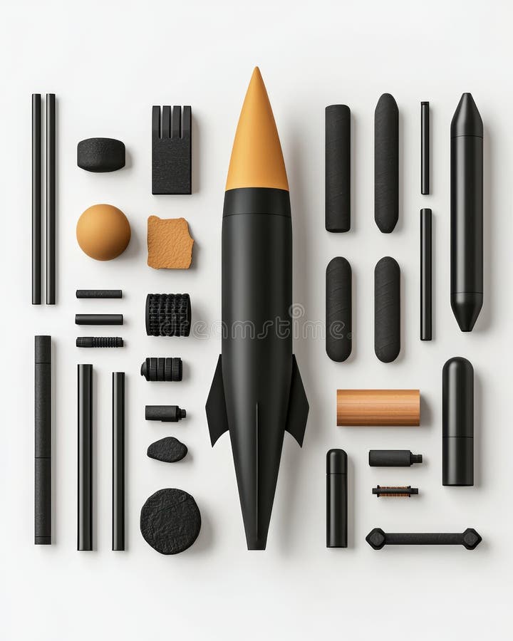 A Creative Arrangement of Black and Orange Design Elements Featuring ...