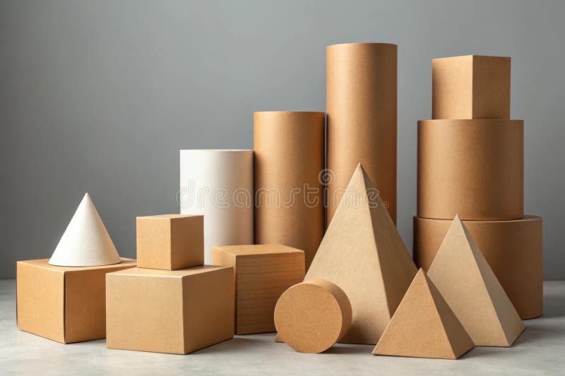 Creative Arrangement of Cardboard Geometric Shapes in a Minimalistic ...