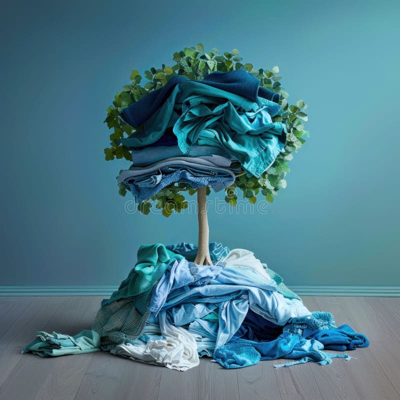 Creative Arrangement of Clothes on Tree-like Structure. Generative Ai ...