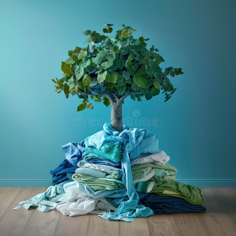 Creative Arrangement of Clothes on Tree-like Structure. Generative Ai ...