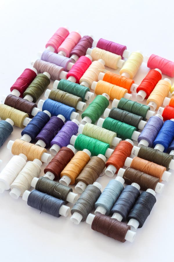 Creative Arrangement of Colorful Threads Stock Photo - Image of group ...