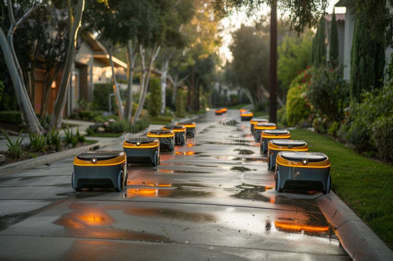 A Creative Arrangement of Elegant Street Lights Lining the Roadside ...