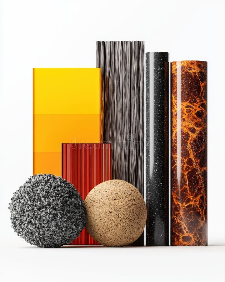 A Creative Arrangement of Geometric Shapes Showcasing Various Textures ...