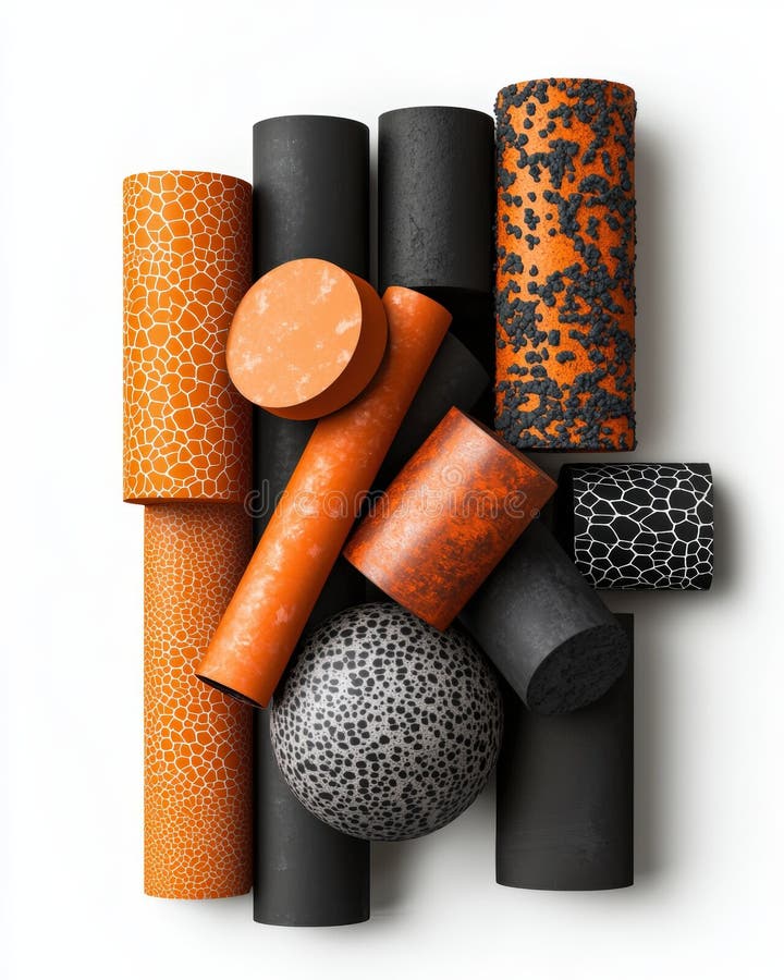 A Creative Arrangement of Geometric Shapes in Vibrant Orange and Black ...