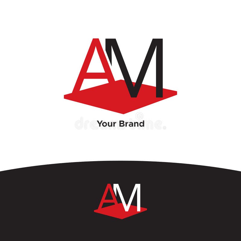 Creative Arrangement of Letter am Logo Standing on Base Stock Vector ...