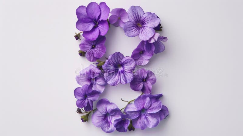 A Creative Arrangement of Purple Flowers Forming the Number 8 Stock ...
