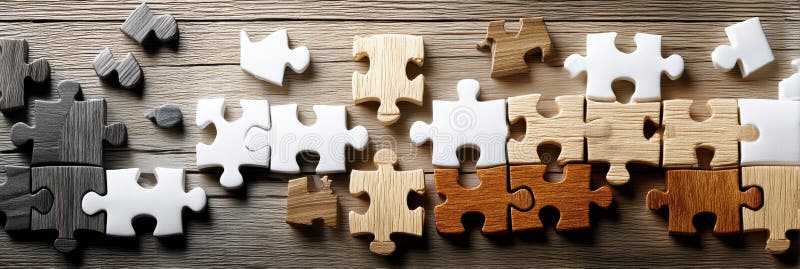 Creative Arrangement of Puzzle Pieces Showcases Teamwork and ...