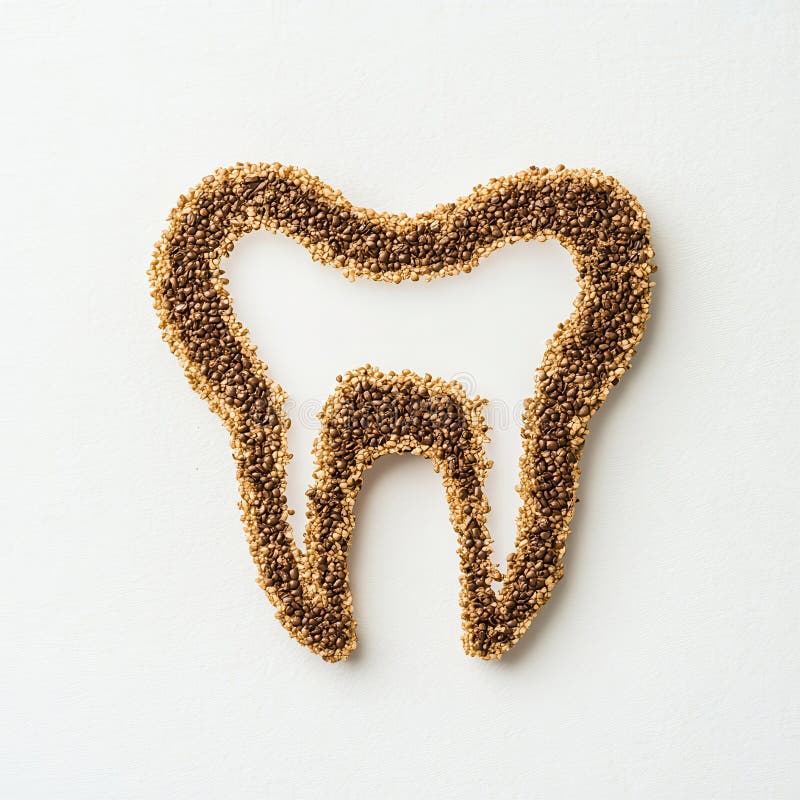 Tooth Shape Created with Seeds on White Background Stock Image - Image ...