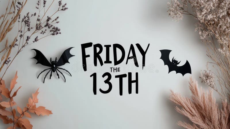 A Creative Arrangement Showcasing the Phrase Friday the 13th Flanked by ...
