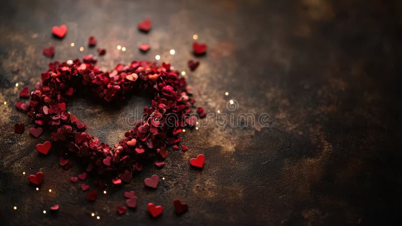 A Creative Arrangement of Small Red Hearts Forming a Larger Heart Shape ...
