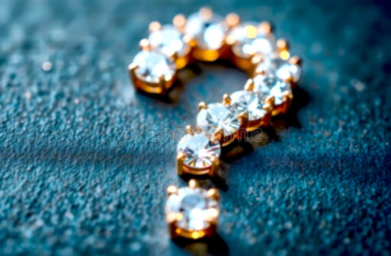 Creative Arrangement of Sparkling Gems Forming a Question Mark ...
