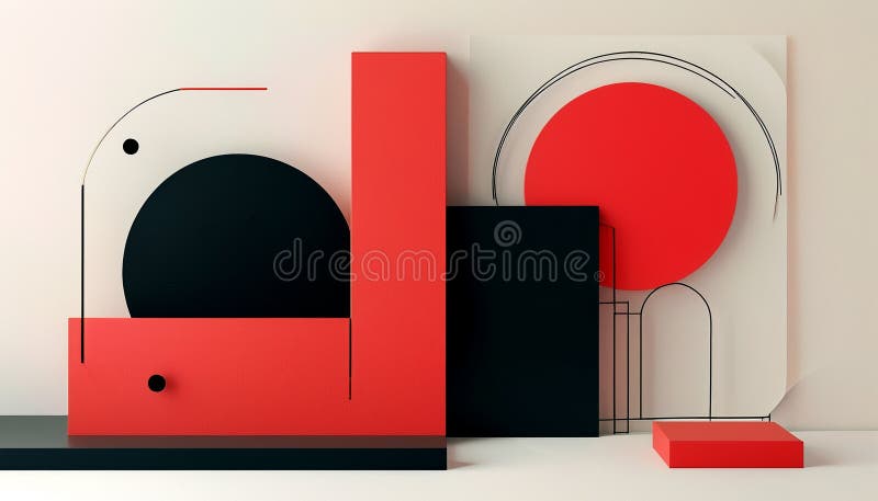 Creative Arrangement of Vibrant Geometric Shapes Creating a Striking ...