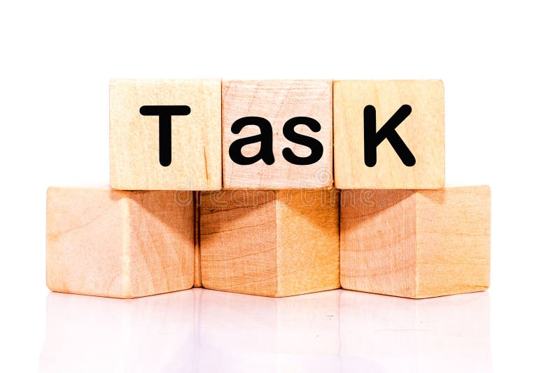 Creative Arrangement of Wooden Blocks Spelling Out Task in a Bright ...