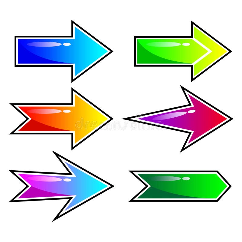Creative Arrow Set Design with Gradient Colors Stock Vector ...