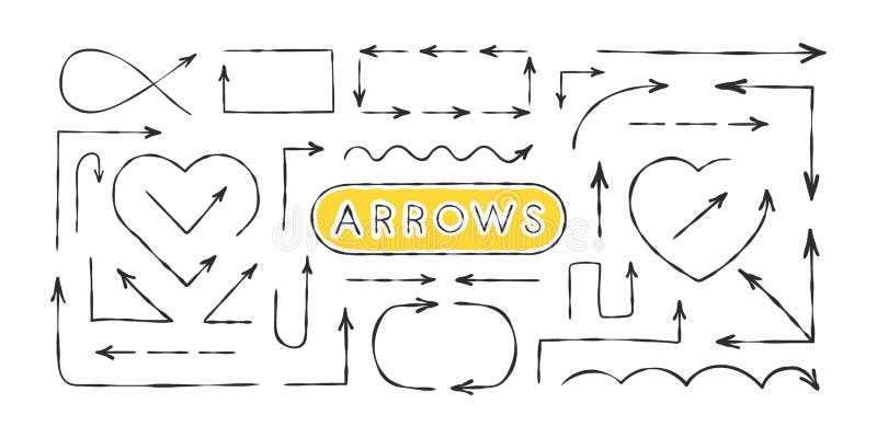 Creative Arrows. Collection Hand Drawn Arrows. Arrow Mark Icons. Sketch ... Creative Arrows. Collection Hand Drawn Arrows. Arrow Mark Icons. Sketch ...