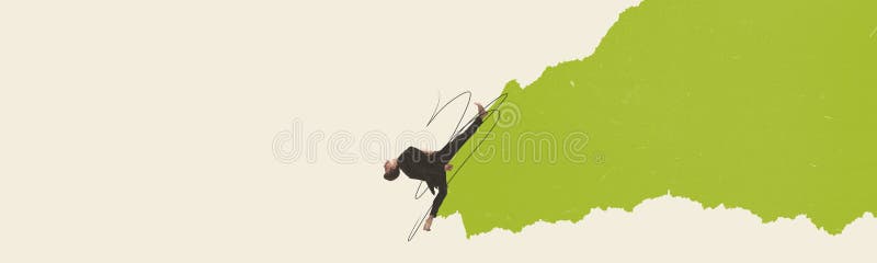 Creative Art Collage. Young Man, Ballet Dancer Training, Performing ...