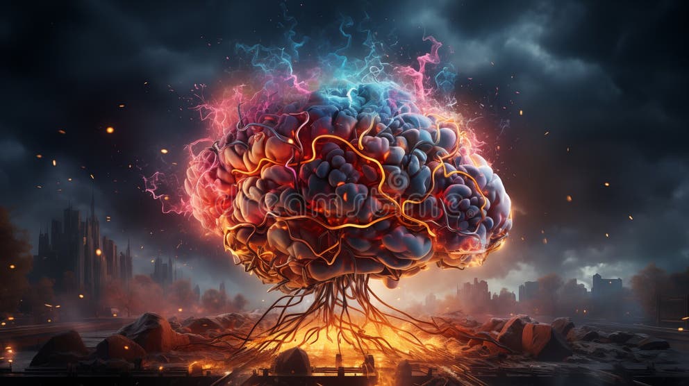 Creative Art Human Brain Explodes with Knowledge and Creativity ...