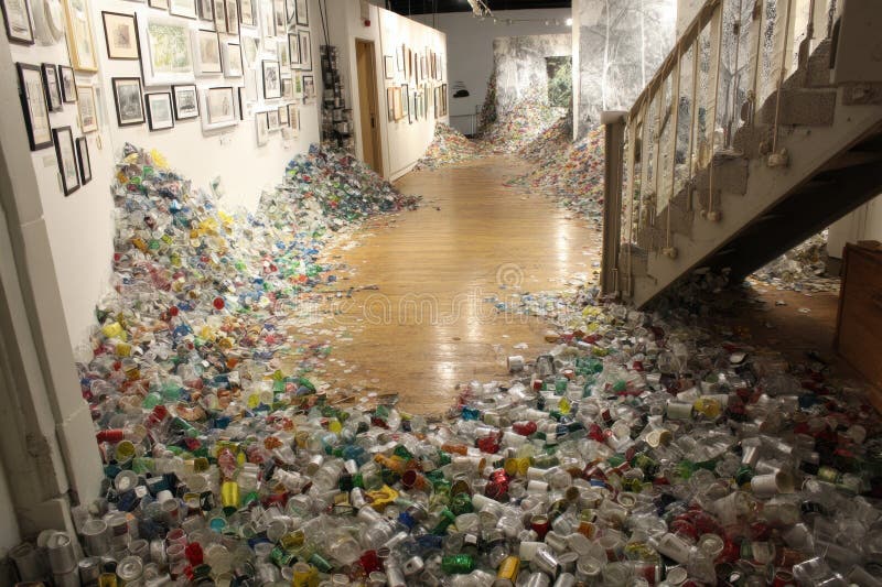 Creative Art Installation Filled with Trash Transforms Gallery Space ...