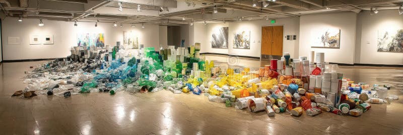 Creative Art Installation Transforms Gallery Space with Colorful Trash ...