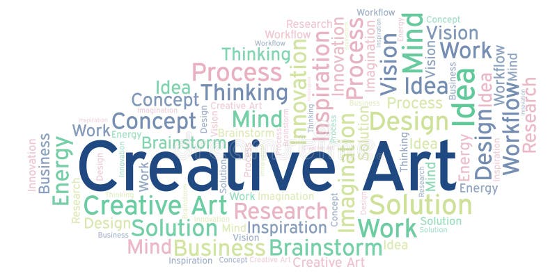 Creative Art Word Cloud, Made with Text only. Stock Illustration ...