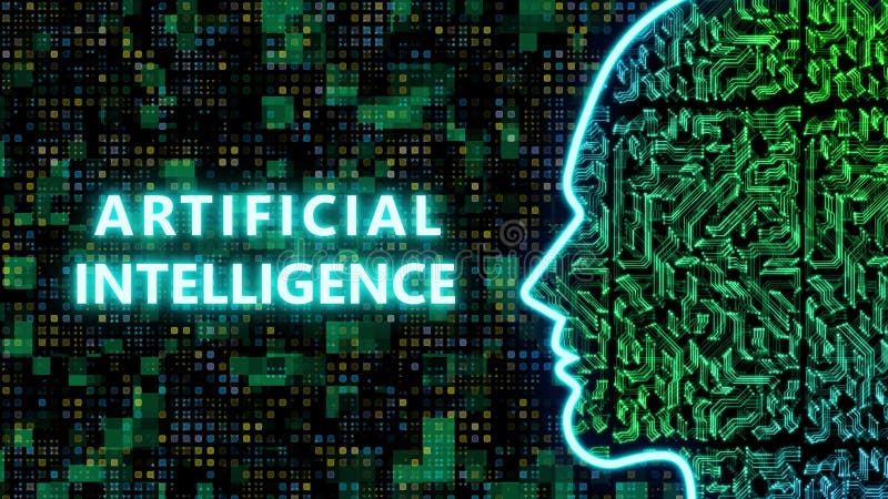 Creative Artificial Intelligence Concept Animation with Human Face ...