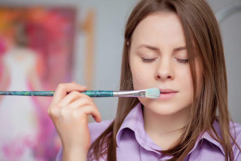 Creative Artist for Drawing in the Studio Stock Photo - Image of draw ...