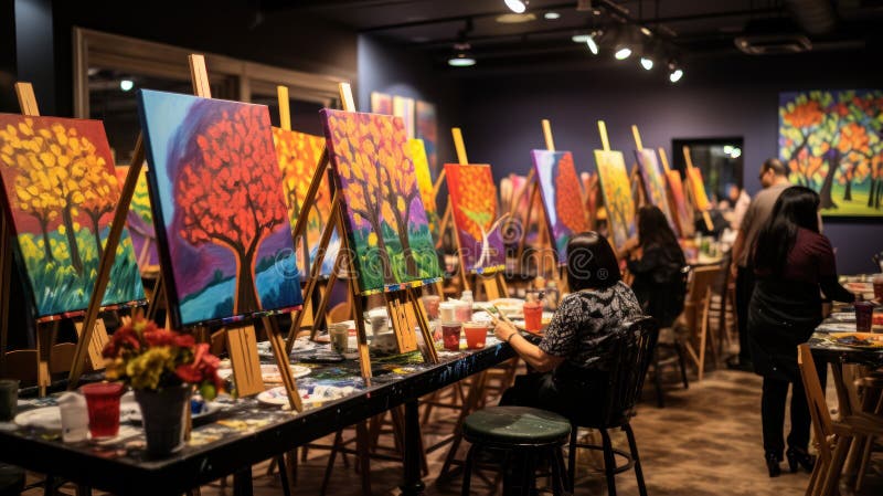 Creative Artist Workplace Room, Art Workshop Stock Illustration ...