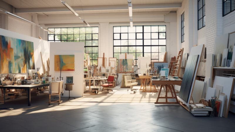 Creative Artist Workplace Room No People Hobby Stock Illustration ...